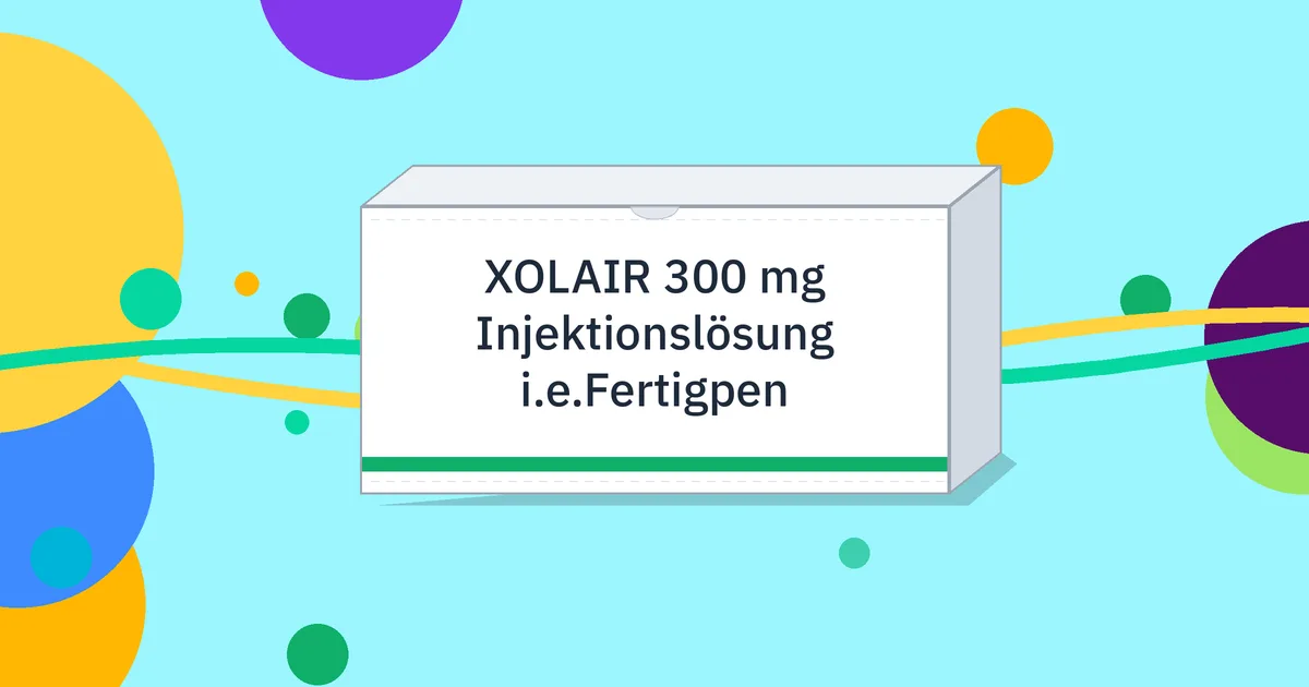 Symbolbild: Packung mit der Aufschrift XOLAIR 300 mg Injektionslösung i.e.Fertigpen (PZN 19665593) – Verfügbarkeit und Bezug in Apotheken in Frankfurt am Main