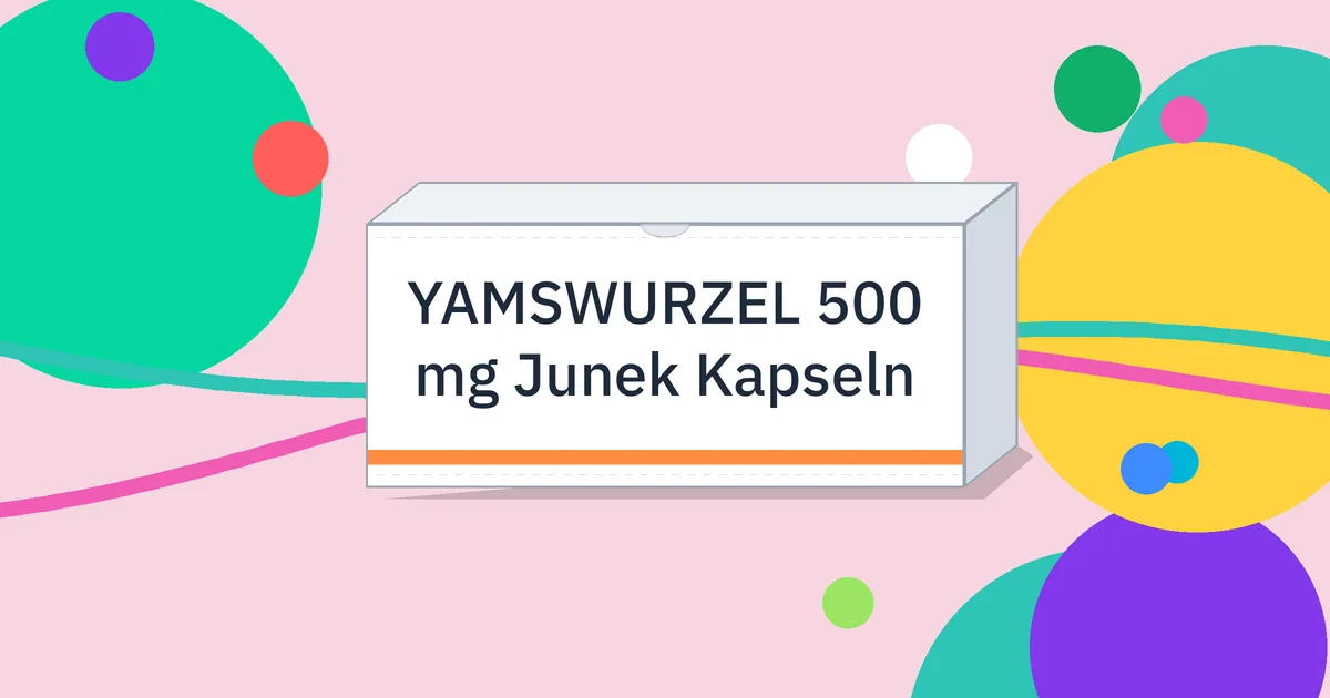 Symbolbild: Packung mit der Aufschrift YAMSWURZEL 500 mg Junek Kapseln (PZN 10396335) – Verfügbarkeit und Bezug in Apotheken in Frankfurt am Main