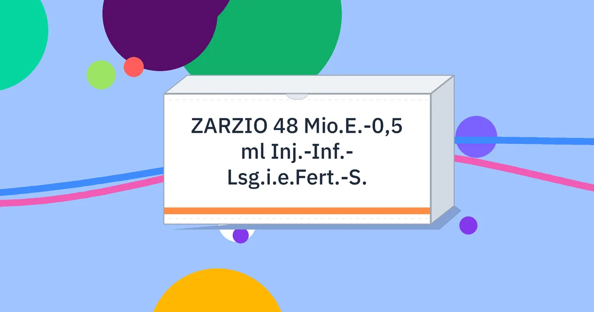 Symbolbild: Packung mit der Aufschrift ZARZIO 48 Mio.E.-0,5 ml Inj.-Inf.-Lsg.i.e.Fert.-S. (PZN 15433762) – Verfügbarkeit und Bezug in Apotheken in Frankfurt am Main