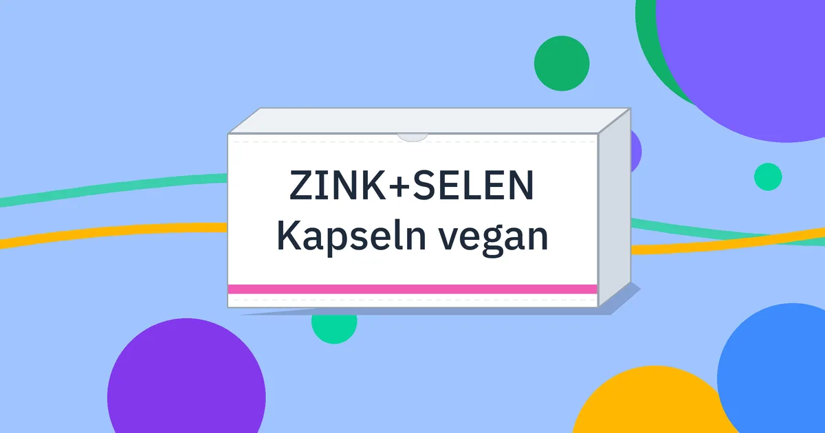 Symbolbild: Packung mit der Aufschrift ZINK+SELEN Kapseln vegan (PZN 19239985) – Verfügbarkeit und Bezug in Apotheken in Frankfurt am Main