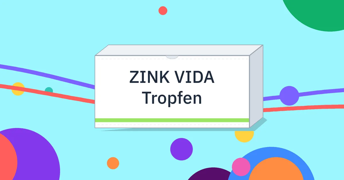 Symbolbild: Packung mit der Aufschrift ZINK VIDA Tropfen (PZN 19236923) – Verfügbarkeit und Bezug in Apotheken in Frankfurt am Main