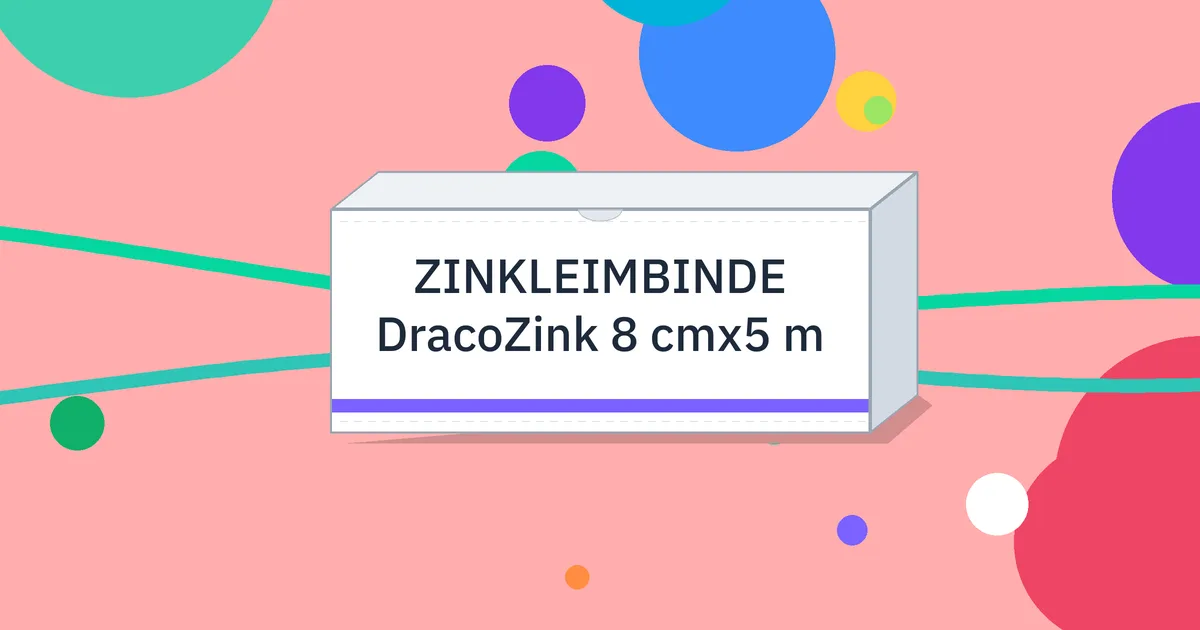 Symbolbild: Packung mit der Aufschrift ZINKLEIMBINDE DracoZink 8 cmx5 m (PZN 16567648) – Verfügbarkeit und Bezug in Apotheken in Frankfurt am Main
