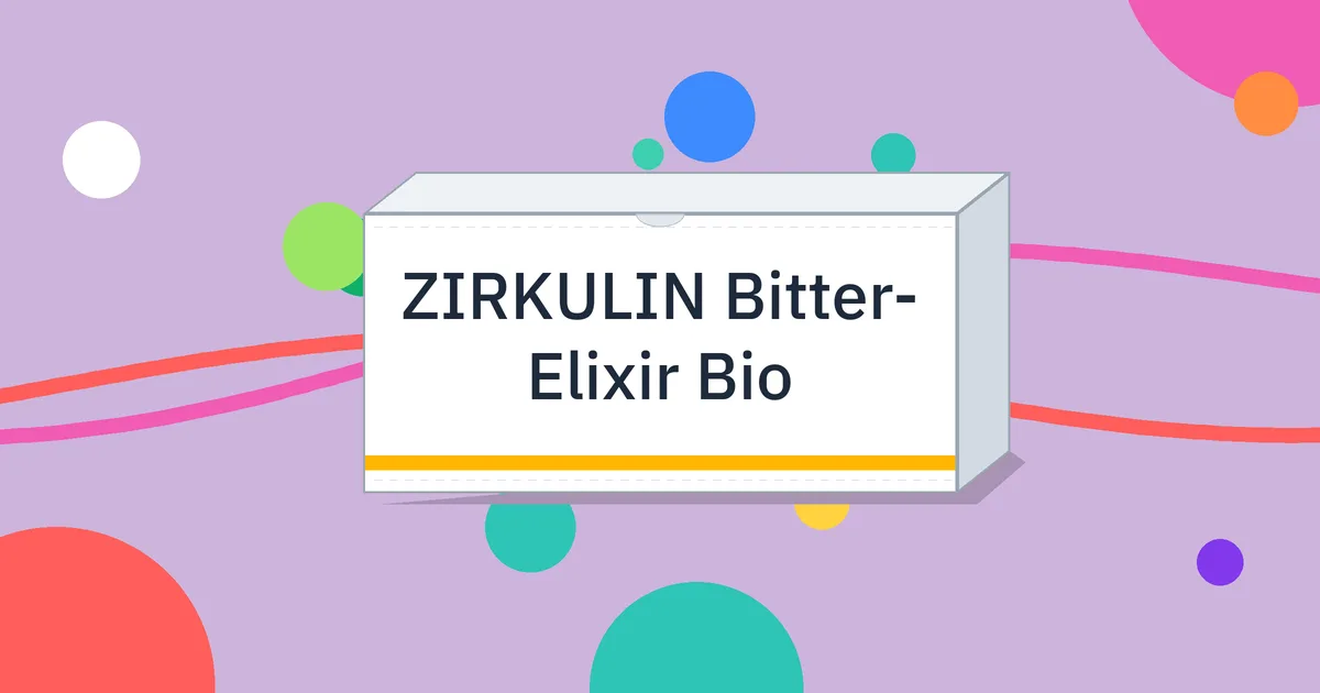 Symbolbild: Packung mit der Aufschrift ZIRKULIN Bitter-Elixir Bio (PZN 18167930) – Verfügbarkeit und Bezug in Apotheken in Frankfurt am Main