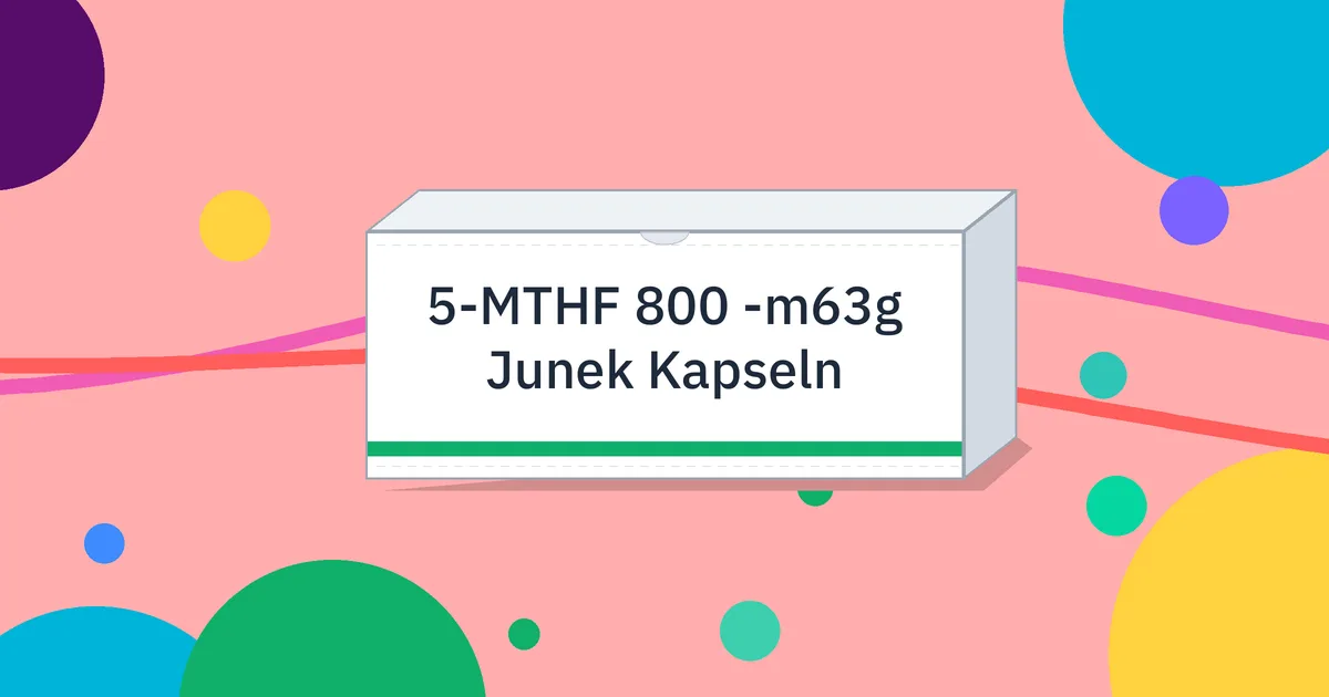 Symbolbild: Packung mit der Aufschrift 5-MTHF 800 -m63g Junek Kapseln (PZN 20078961) – Verfügbarkeit und Bezug in Apotheken in Frankfurt am Main