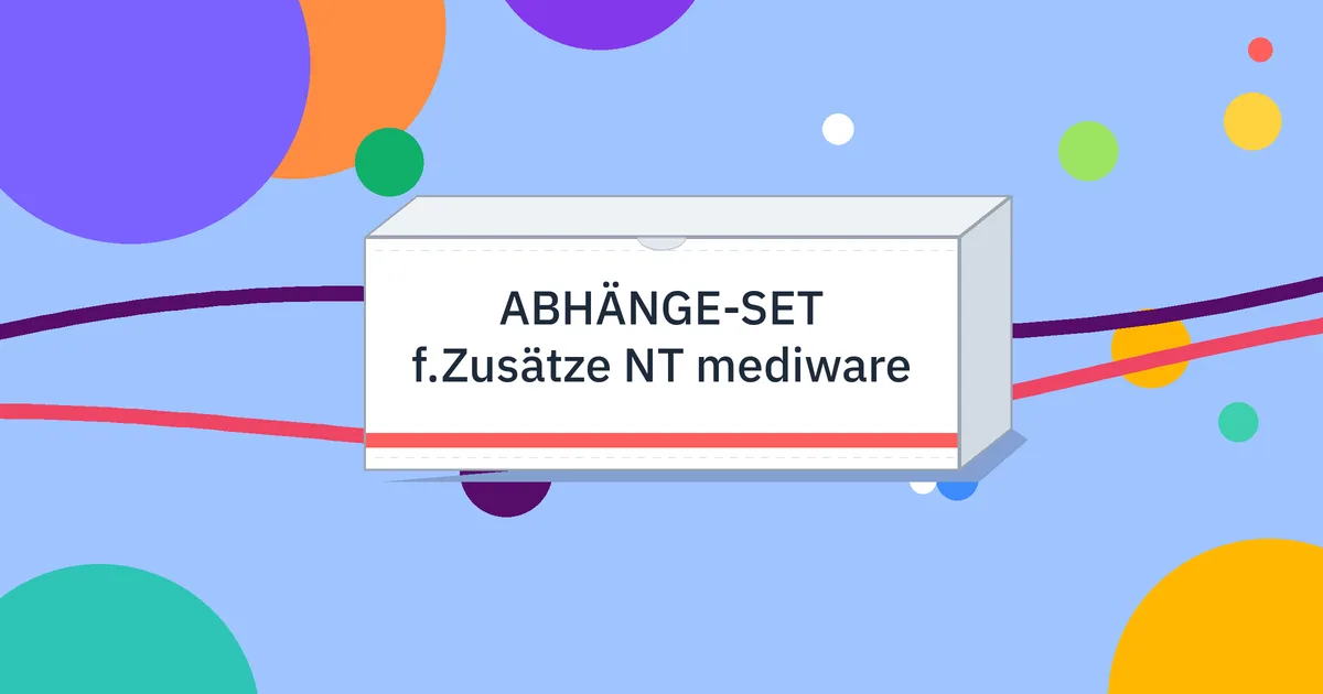 Symbolbild: Packung mit der Aufschrift ABHÄNGE-SET f.Zusätze NT mediware (PZN 17262684) – Verfügbarkeit und Bezug in Apotheken in Frankfurt am Main