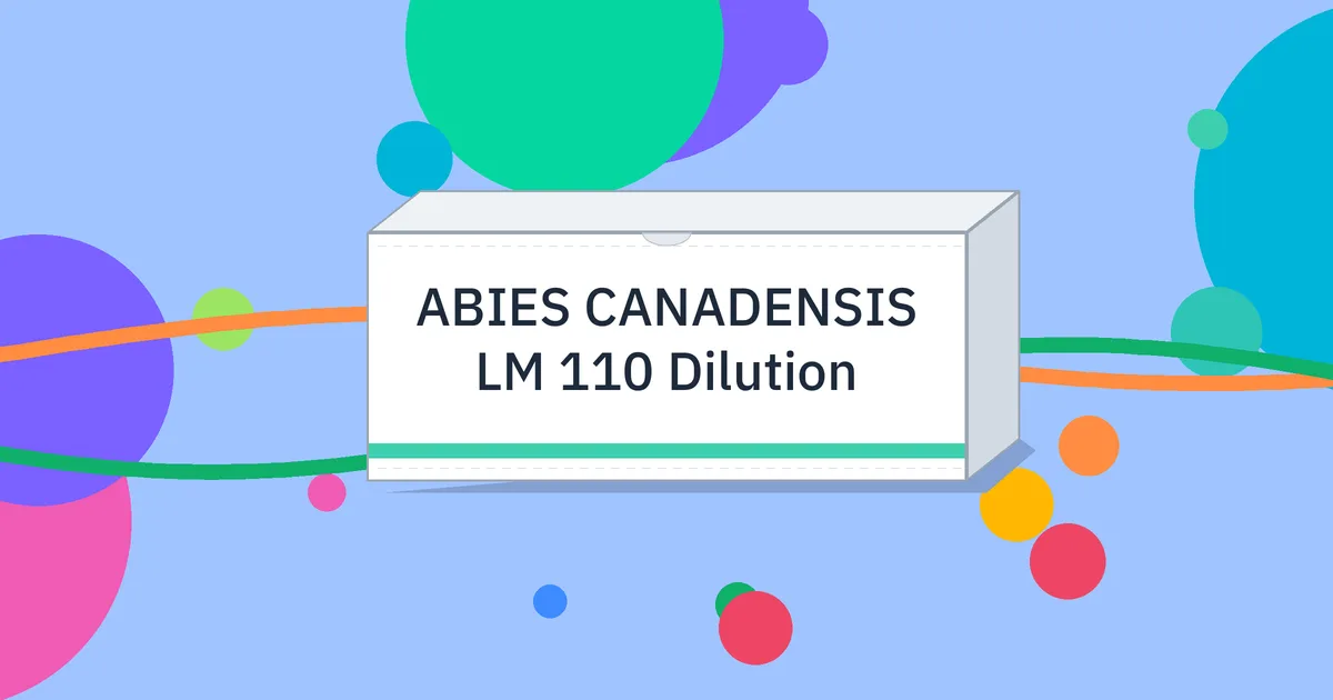 Symbolbild: Packung mit der Aufschrift ABIES CANADENSIS LM 110 Dilution (PZN 13260091) – Verfügbarkeit und Bezug in Apotheken in Frankfurt am Main
