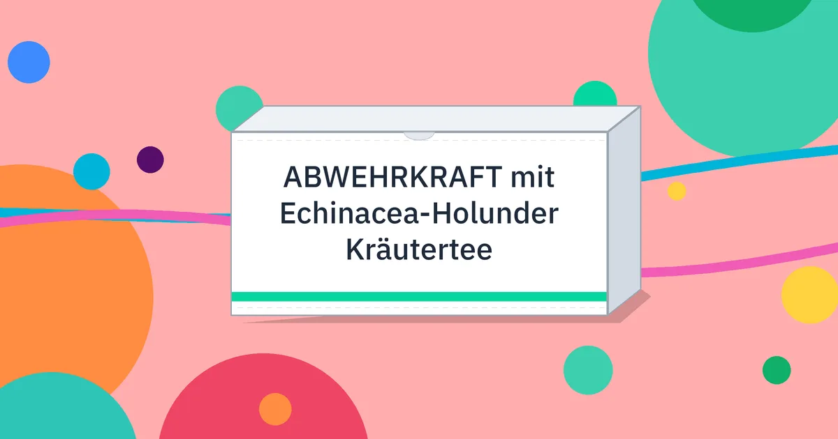 Symbolbild: Packung mit der Aufschrift ABWEHRKRAFT mit Echinacea-Holunder Kräutertee (PZN 16830548) – Verfügbarkeit und Bezug in Apotheken in Frankfurt am Main