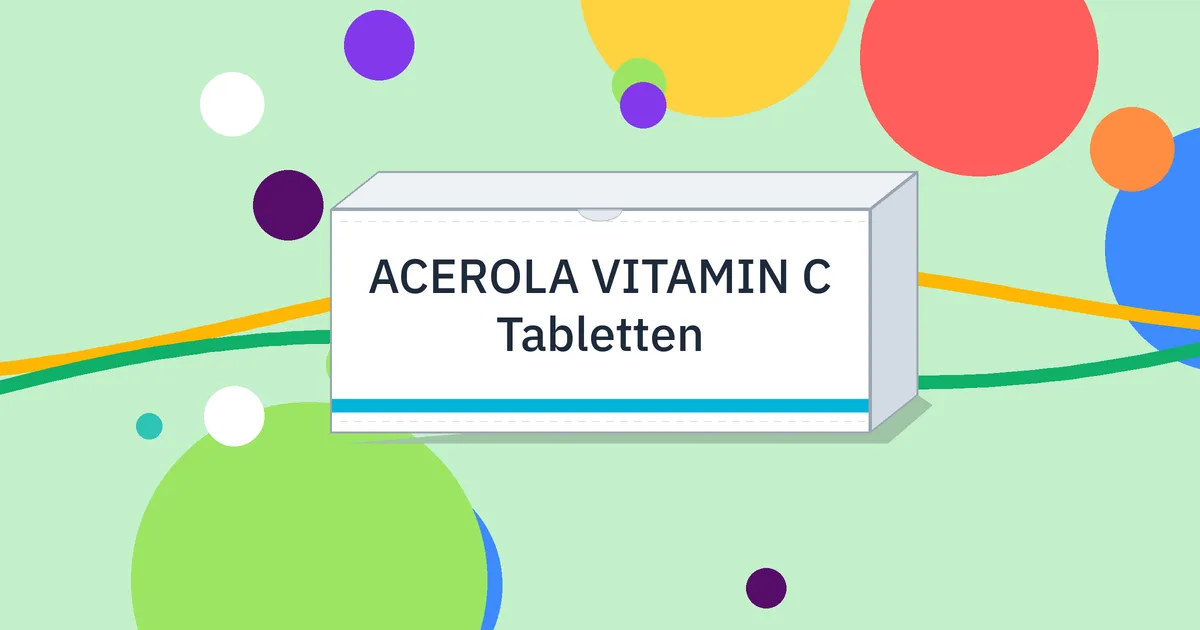 Symbolbild: Packung mit der Aufschrift ACEROLA VITAMIN C Tabletten (PZN 00023248) – Verfügbarkeit und Bezug in Apotheken in Frankfurt am Main