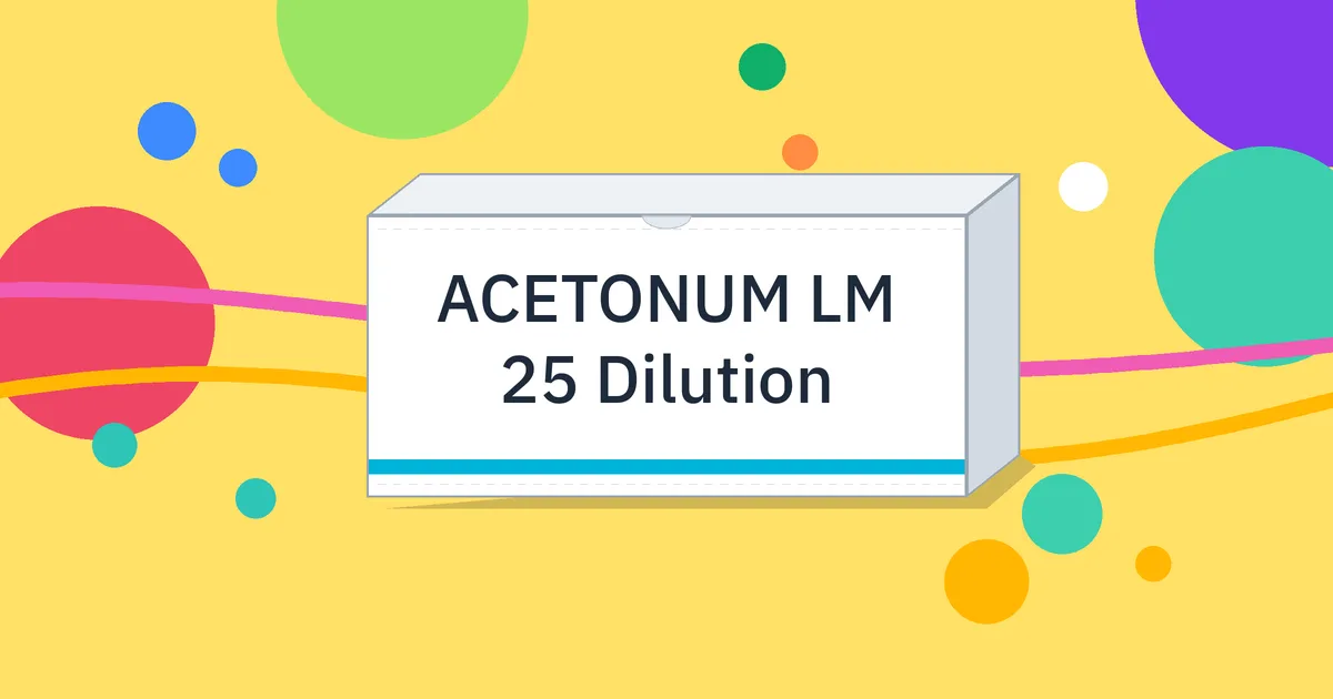 Symbolbild: Packung mit der Aufschrift ACETONUM LM 25 Dilution (PZN 13265438) – Verfügbarkeit und Bezug in Apotheken in Frankfurt am Main