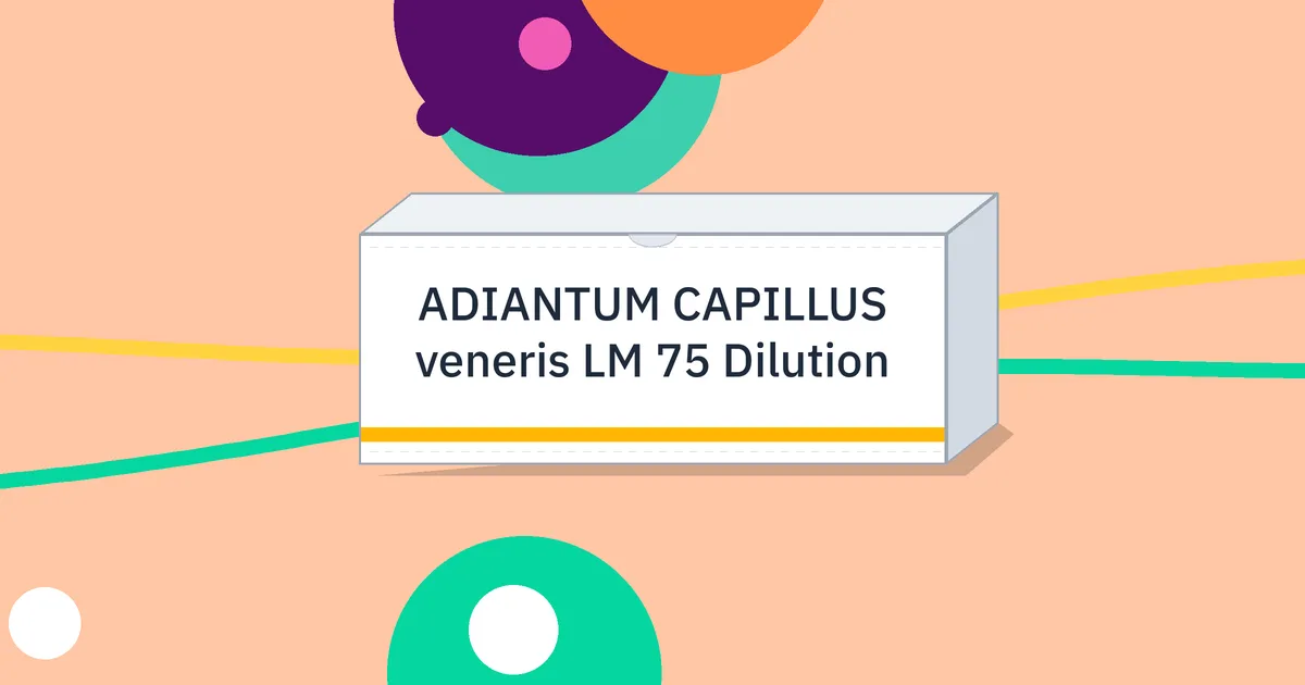 Symbolbild: Packung mit der Aufschrift ADIANTUM CAPILLUS veneris LM 75 Dilution (PZN 13296002) – Verfügbarkeit und Bezug in Apotheken in Frankfurt am Main