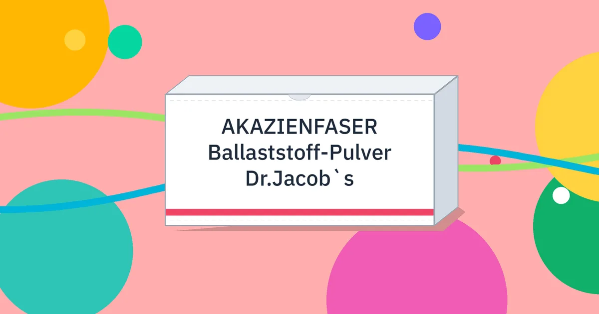Symbolbild: Packung mit der Aufschrift AKAZIENFASER Ballaststoff-Pulver Dr.Jacob`s (PZN 19744163) – Verfügbarkeit und Bezug in Apotheken in Frankfurt am Main