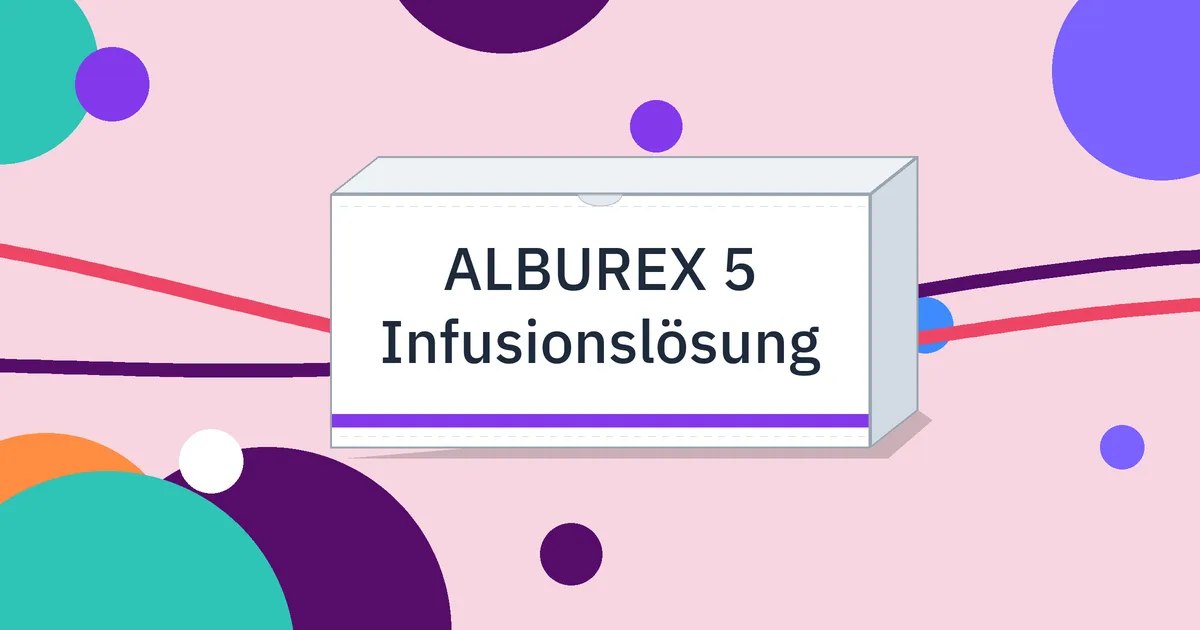 Symbolbild: Packung mit der Aufschrift ALBUREX 5 Infusionslösung (PZN 00521331) – Verfügbarkeit und Bezug in Apotheken in Frankfurt am Main