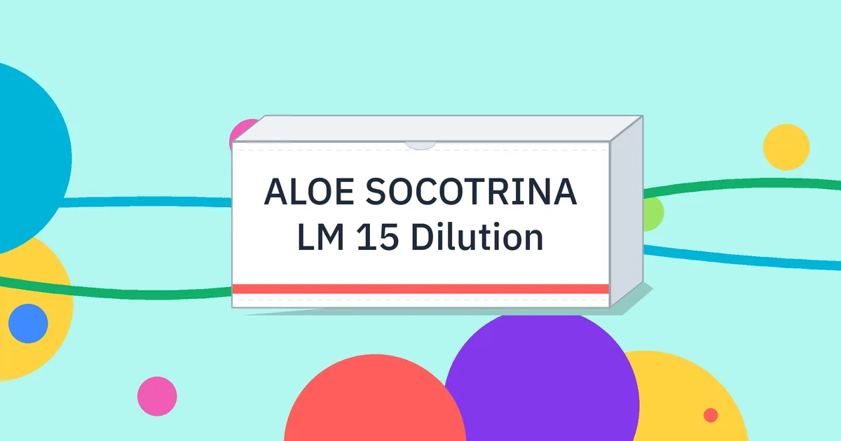 Symbolbild: Packung mit der Aufschrift ALOE SOCOTRINA LM 15 Dilution (PZN 13313427) – Verfügbarkeit und Bezug in Apotheken in Frankfurt am Main