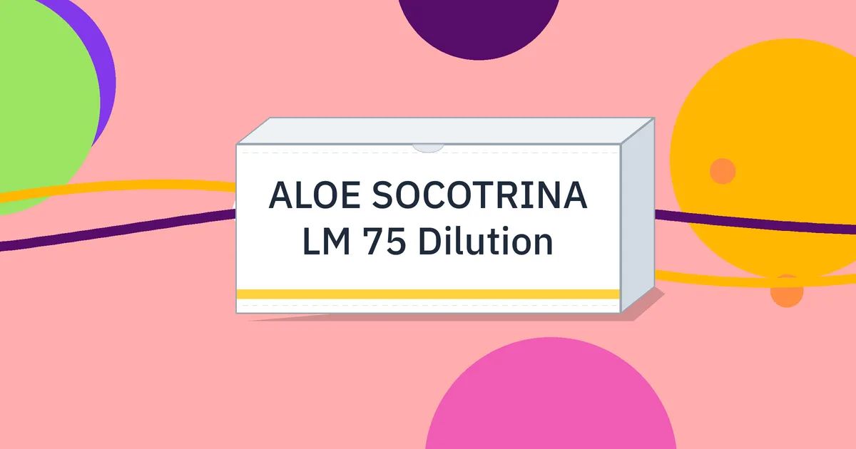 Symbolbild: Packung mit der Aufschrift ALOE SOCOTRINA LM 75 Dilution (PZN 13313640) – Verfügbarkeit und Bezug in Apotheken in Frankfurt am Main