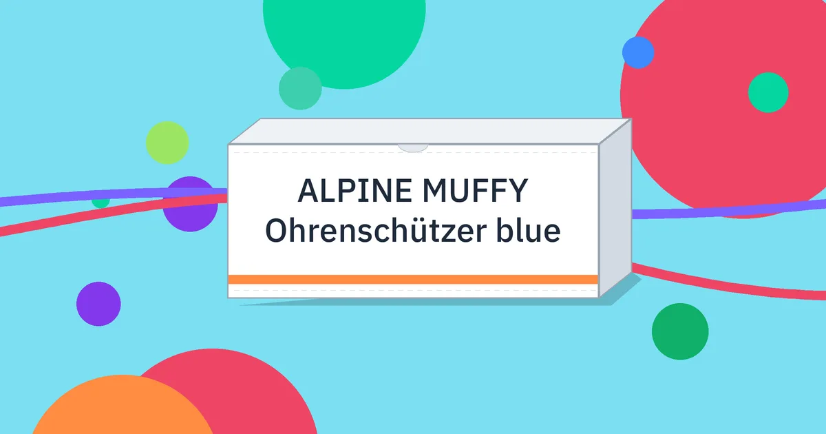 Symbolbild: Packung mit der Aufschrift ALPINE MUFFY Ohrenschützer blue (PZN 16905878) – Verfügbarkeit und Bezug in Apotheken in Frankfurt am Main
