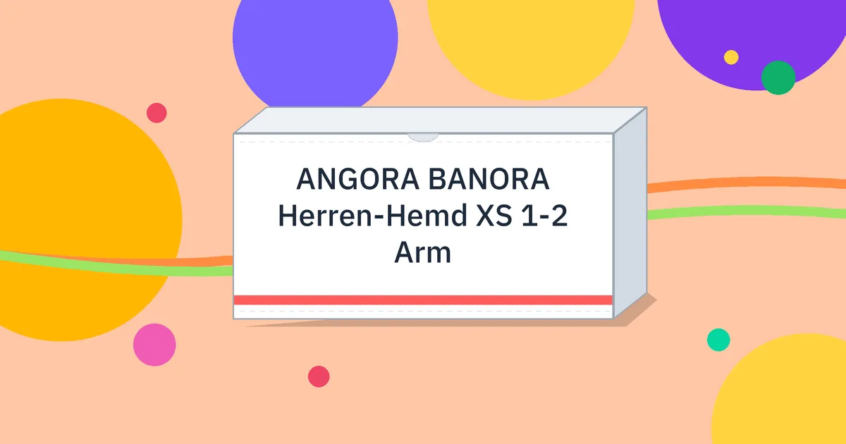Symbolbild: Packung mit der Aufschrift ANGORA BANORA Herren-Hemd XS 1-2 Arm (PZN 06192331) – Verfügbarkeit und Bezug in Apotheken in Frankfurt am Main