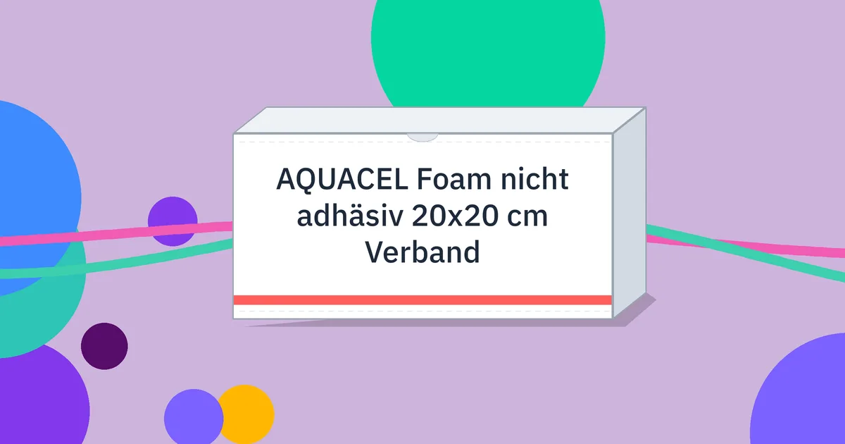 Symbolbild: Packung mit der Aufschrift AQUACEL Foam nicht adhäsiv 20x20 cm Verband (PZN 08999836) – Verfügbarkeit und Bezug in Apotheken in Frankfurt am Main