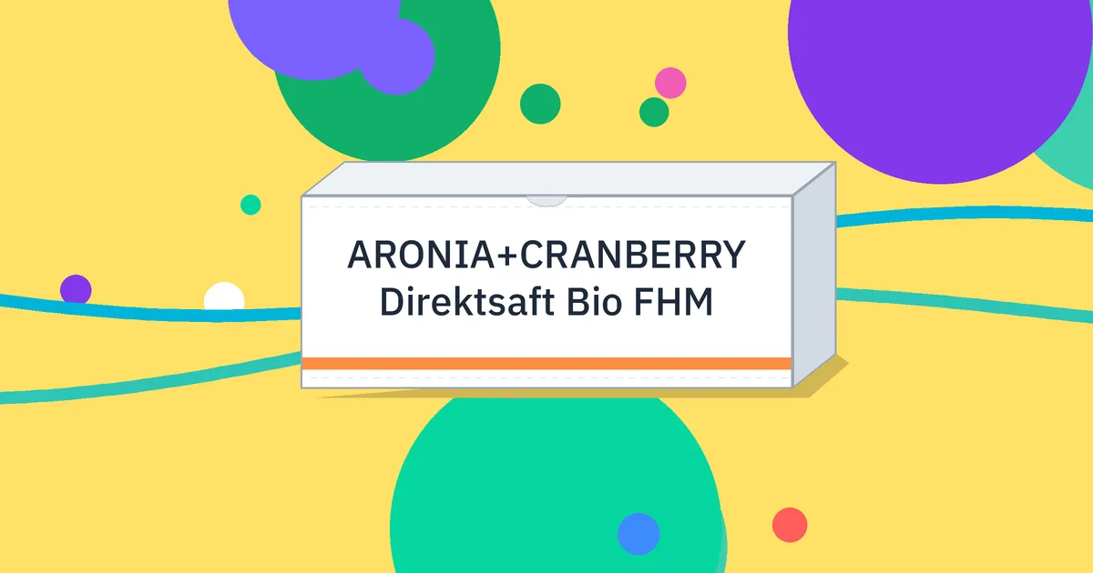 Symbolbild: Packung mit der Aufschrift ARONIA+CRANBERRY Direktsaft Bio FHM (PZN 13824300) – Verfügbarkeit und Bezug in Apotheken in Frankfurt am Main