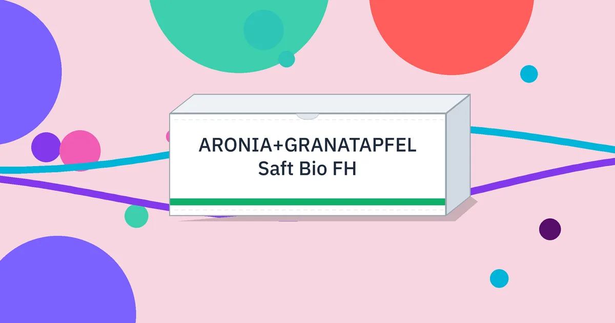 Symbolbild: Packung mit der Aufschrift ARONIA+GRANATAPFEL Saft Bio FH (PZN 13716651) – Verfügbarkeit und Bezug in Apotheken in Frankfurt am Main