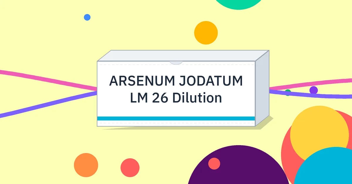 Symbolbild: Packung mit der Aufschrift ARSENUM JODATUM LM 26 Dilution (PZN 12779075) – Verfügbarkeit und Bezug in Apotheken in Frankfurt am Main