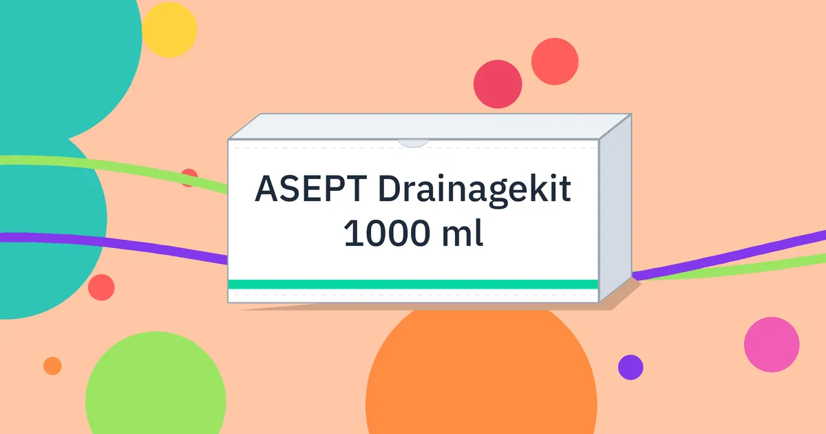 Symbolbild: Packung mit der Aufschrift ASEPT Drainagekit 1000 ml (PZN 11143122) – Verfügbarkeit und Bezug in Apotheken in Frankfurt am Main