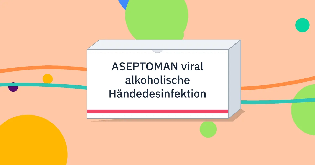 Symbolbild: Packung mit der Aufschrift ASEPTOMAN viral alkoholische Händedesinfektion (PZN 09612383) – Verfügbarkeit und Bezug in Apotheken in Frankfurt am Main