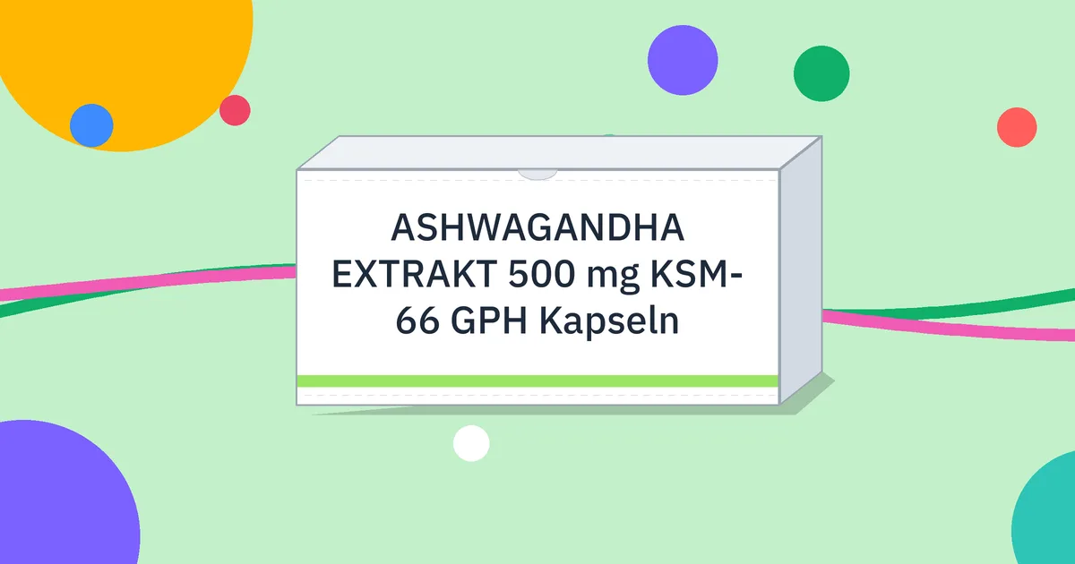 Symbolbild: Packung mit der Aufschrift ASHWAGANDHA EXTRAKT 500 mg KSM-66 GPH Kapseln (PZN 20809620) – Verfügbarkeit und Bezug in Apotheken in Frankfurt am Main
