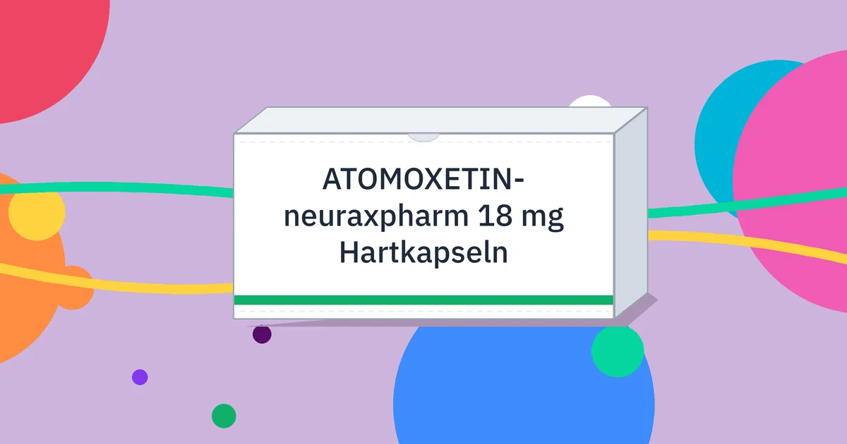Symbolbild: Packung mit der Aufschrift ATOMOXETIN-neuraxpharm 18 mg Hartkapseln (PZN 11692107) – Verfügbarkeit und Bezug in Apotheken in Frankfurt am Main
