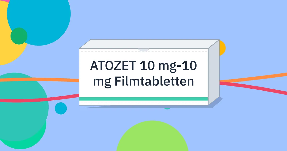 Symbolbild: Packung mit der Aufschrift ATOZET 10 mg-10 mg Filmtabletten (PZN 10538255) – Verfügbarkeit und Bezug in Apotheken in Frankfurt am Main