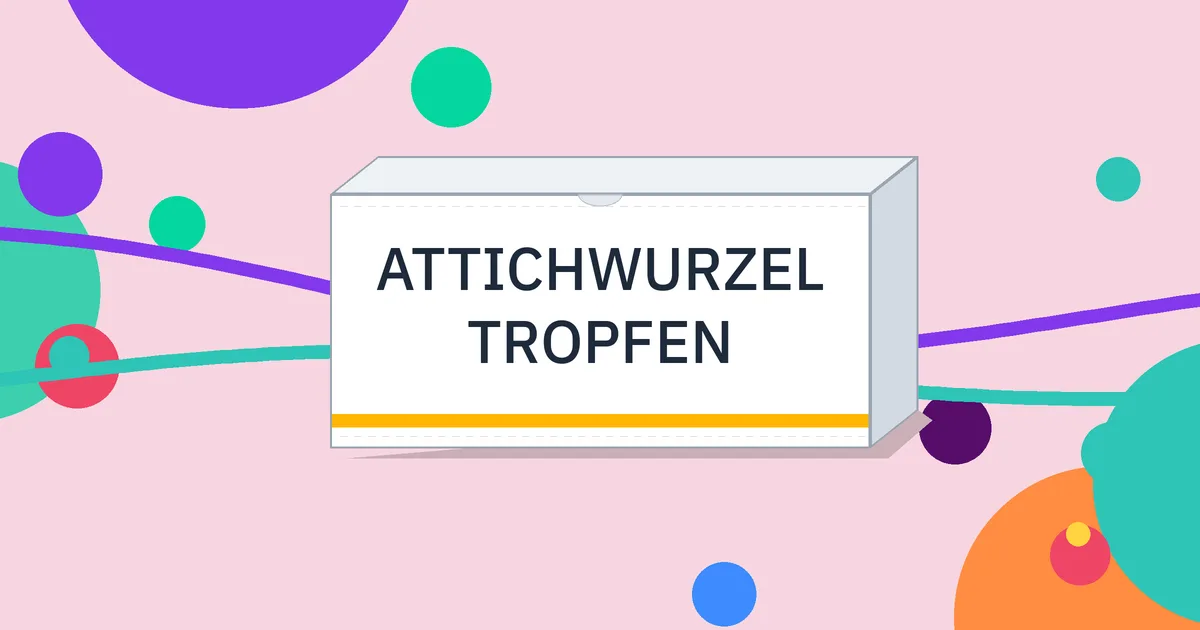 Symbolbild: Packung mit der Aufschrift ATTICHWURZEL TROPFEN (PZN 14283705) – Verfügbarkeit und Bezug in Apotheken in Frankfurt am Main