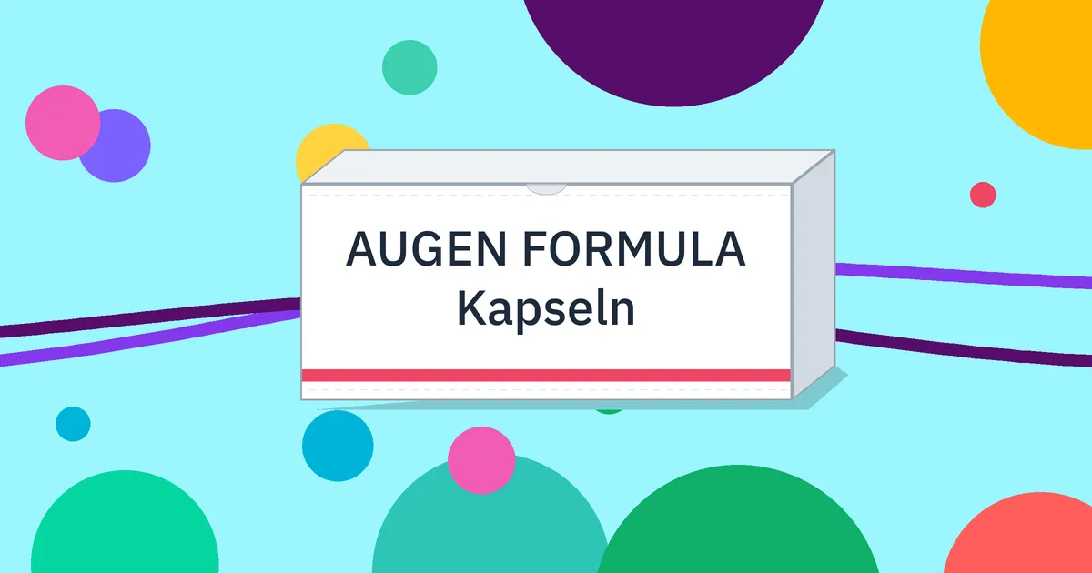 Symbolbild: Packung mit der Aufschrift AUGEN FORMULA Kapseln (PZN 10996733) – Verfügbarkeit und Bezug in Apotheken in Frankfurt am Main