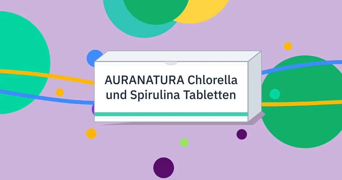 Symbolbild: Packung mit der Aufschrift AURANATURA Chlorella und Spirulina Tabletten (PZN 20317791) – Verfügbarkeit und Bezug in Apotheken in Frankfurt am Main