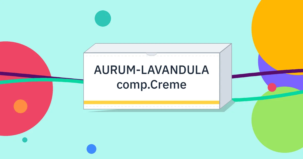 Symbolbild: Packung mit der Aufschrift AURUM-LAVANDULA comp.Creme (PZN 05486674) – Verfügbarkeit und Bezug in Apotheken in Frankfurt am Main