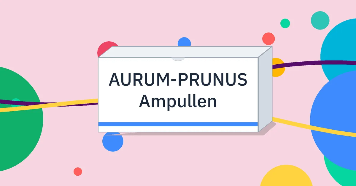 Symbolbild: Packung mit der Aufschrift AURUM-PRUNUS Ampullen (PZN 01750795) – Verfügbarkeit und Bezug in Apotheken in Frankfurt am Main