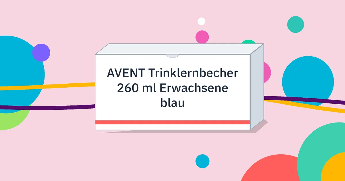 Symbolbild: Packung mit der Aufschrift AVENT Trinklernbecher 260 ml Erwachsene blau (PZN 10117571) – Verfügbarkeit und Bezug in Apotheken in Frankfurt am Main