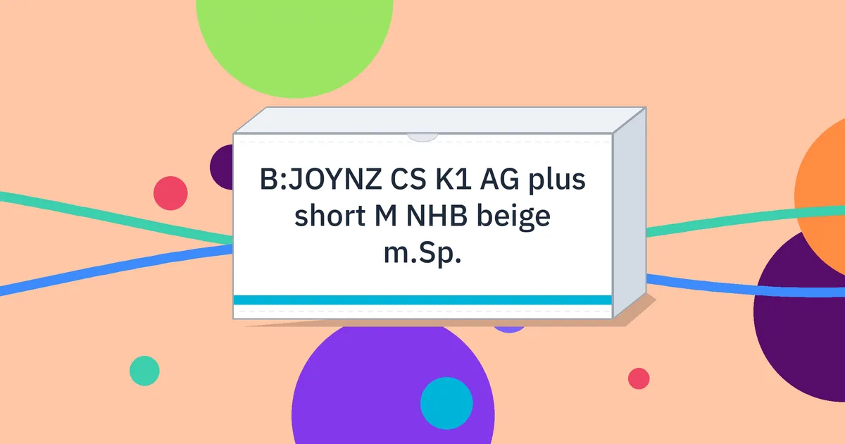 Symbolbild: Packung mit der Aufschrift B:JOYNZ CS K1 AG plus short M NHB beige m.Sp. (PZN 20530817) – Verfügbarkeit und Bezug in Apotheken in Frankfurt am Main