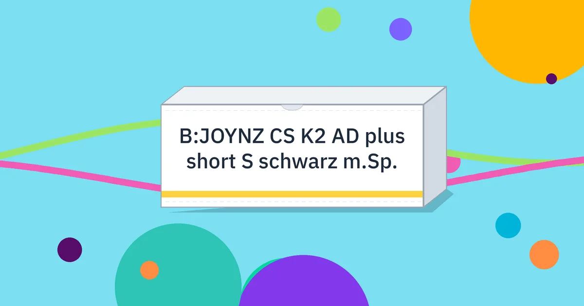 Symbolbild: Packung mit der Aufschrift B:JOYNZ CS K2 AD plus short S schwarz m.Sp. (PZN 20525489) – Verfügbarkeit und Bezug in Apotheken in Frankfurt am Main