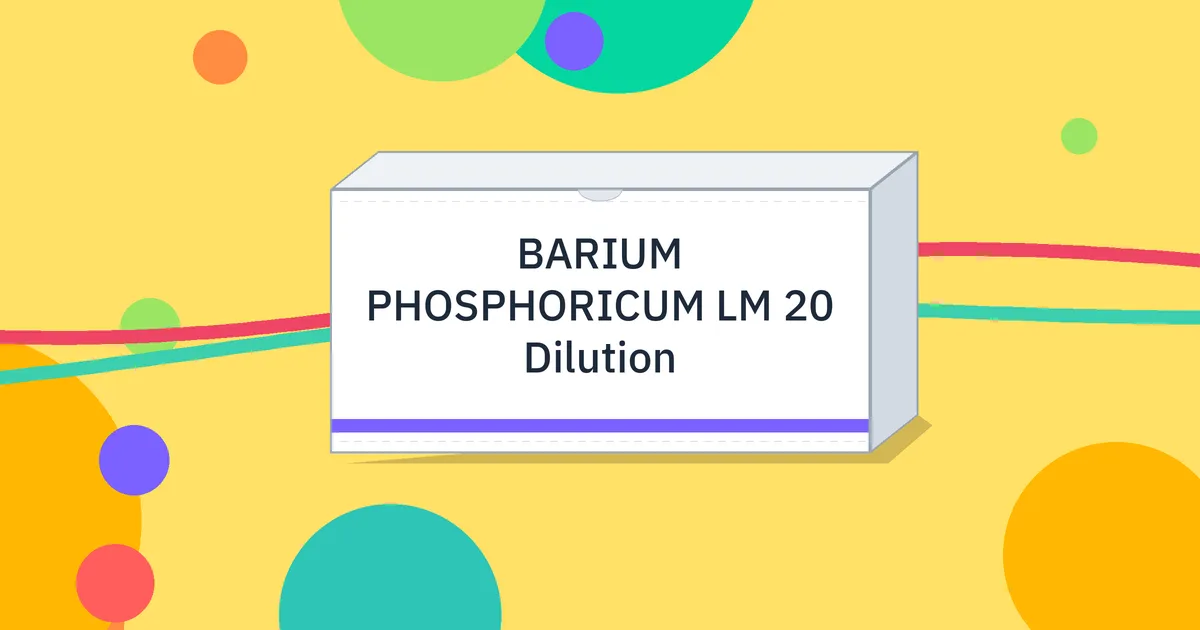 Symbolbild: Packung mit der Aufschrift BARIUM PHOSPHORICUM LM 20 Dilution (PZN 13379478) – Verfügbarkeit und Bezug in Apotheken in Frankfurt am Main