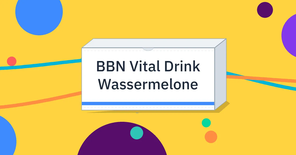 Symbolbild: Packung mit der Aufschrift BBN Vital Drink Wassermelone (PZN 12872366) – Verfügbarkeit und Bezug in Apotheken in Frankfurt am Main