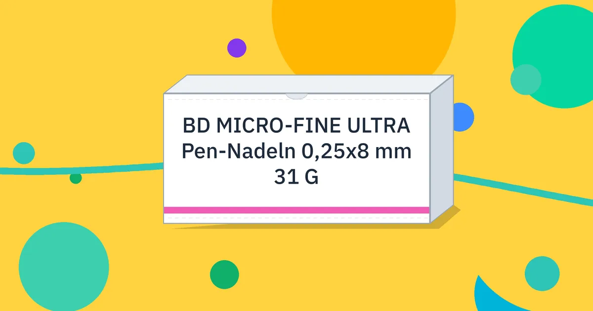 Symbolbild: Packung mit der Aufschrift BD MICRO-FINE ULTRA Pen-Nadeln 0,25x8 mm 31 G (PZN 15318297) – Verfügbarkeit und Bezug in Apotheken in Frankfurt am Main