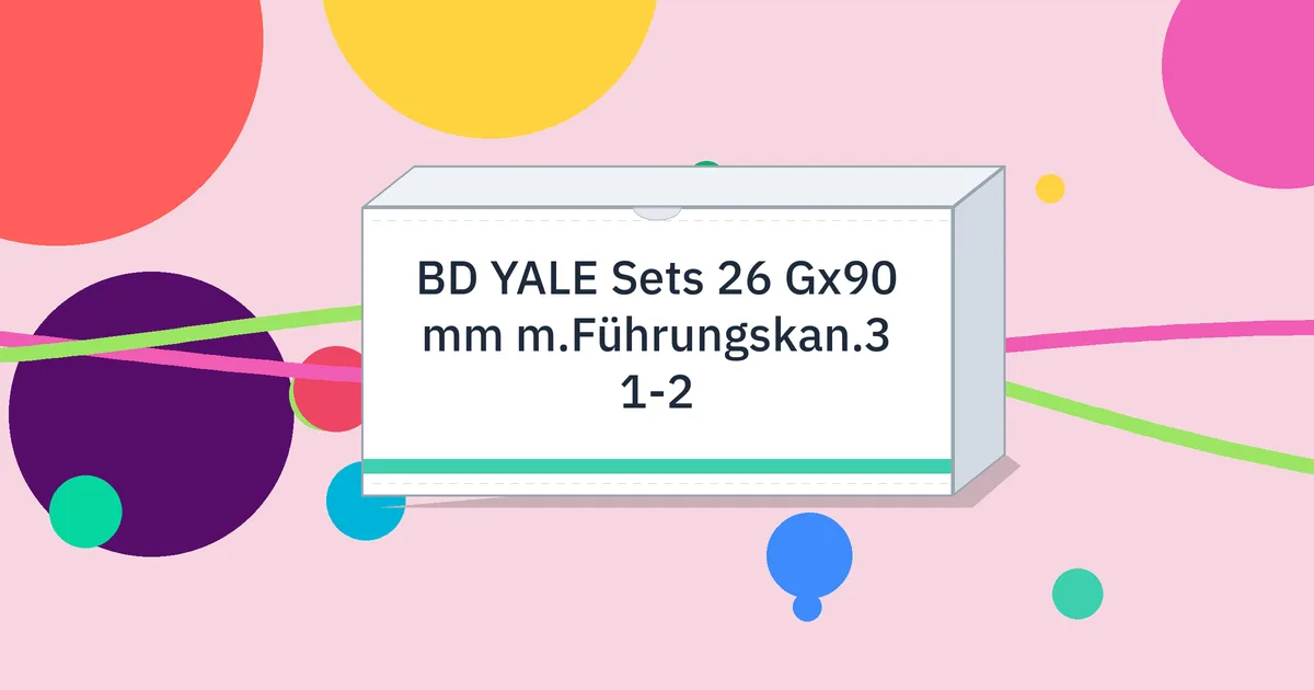 Symbolbild: Packung mit der Aufschrift BD YALE Sets 26 Gx90 mm m.Führungskan.3 1-2 (PZN 07546127) – Verfügbarkeit und Bezug in Apotheken in Frankfurt am Main