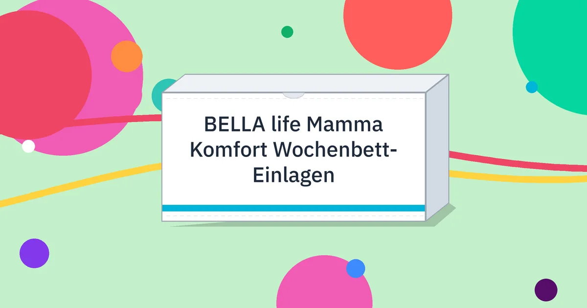 Symbolbild: Packung mit der Aufschrift BELLA life Mamma Komfort Wochenbett-Einlagen (PZN 20099294) – Verfügbarkeit und Bezug in Apotheken in Frankfurt am Main