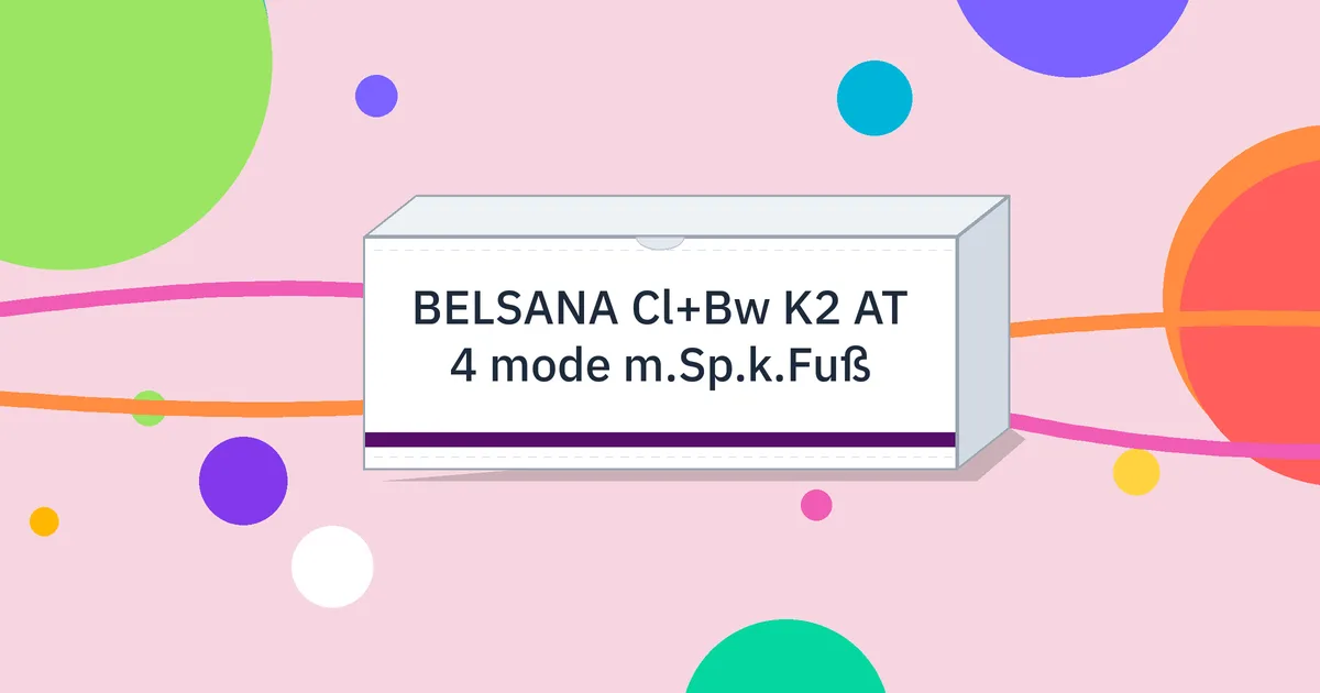 Symbolbild: Packung mit der Aufschrift BELSANA Cl+Bw K2 AT 4 mode m.Sp.k.Fuß (PZN 12253054) – Verfügbarkeit und Bezug in Apotheken in Frankfurt am Main