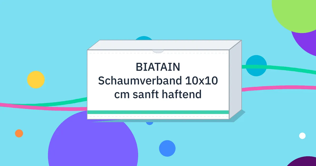 Symbolbild: Packung mit der Aufschrift BIATAIN Schaumverband 10x10 cm sanft haftend (PZN 14331628) – Verfügbarkeit und Bezug in Apotheken in Frankfurt am Main