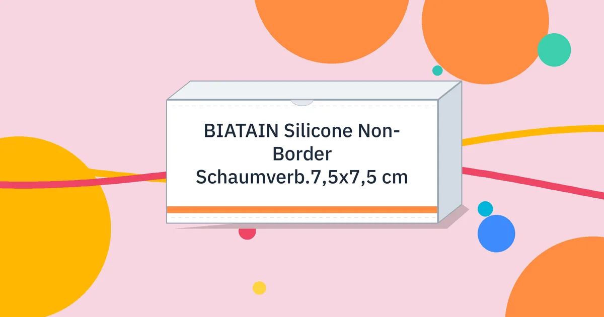 Symbolbild: Packung mit der Aufschrift BIATAIN Silicone Non-Border Schaumverb.7,5x7,5 cm (PZN 19535614) – Verfügbarkeit und Bezug in Apotheken in Frankfurt am Main