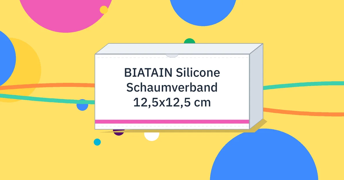 Symbolbild: Packung mit der Aufschrift BIATAIN Silicone Schaumverband 12,5x12,5 cm (PZN 20388986) – Verfügbarkeit und Bezug in Apotheken in Frankfurt am Main
