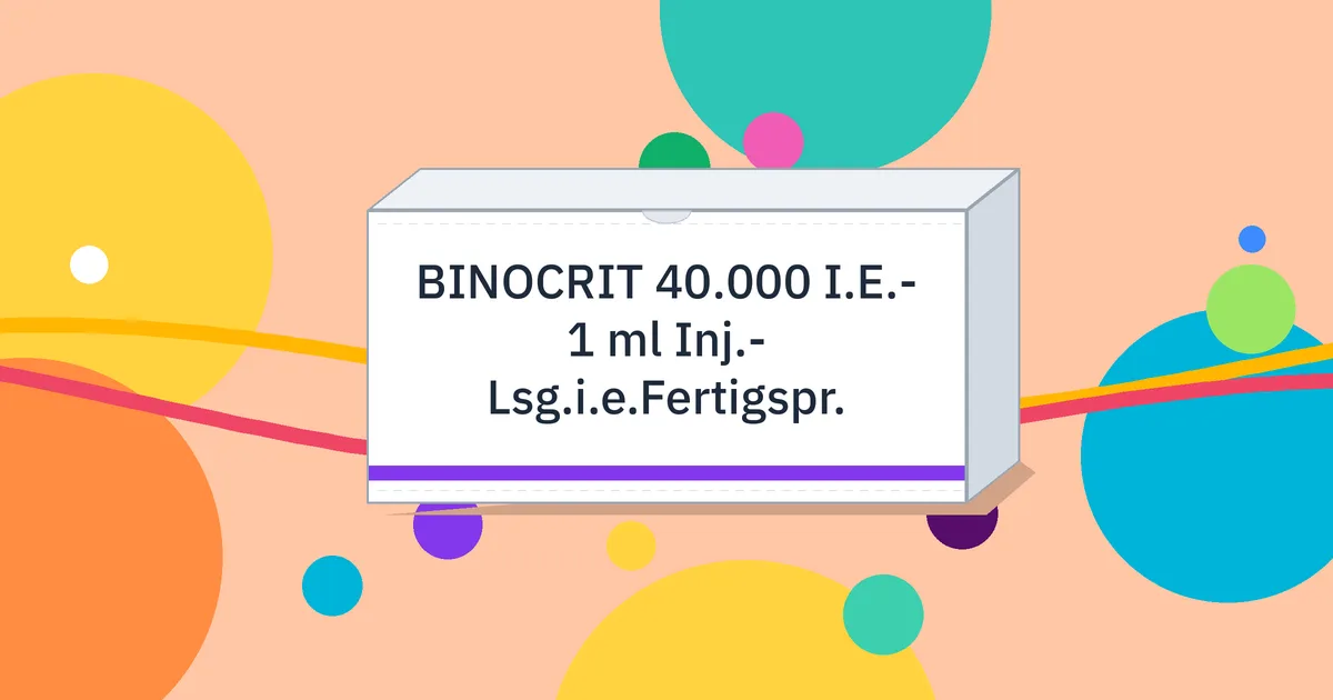 Symbolbild: Packung mit der Aufschrift BINOCRIT 40.000 I.E.-1 ml Inj.-Lsg.i.e.Fertigspr. (PZN 16632883) – Verfügbarkeit und Bezug in Apotheken in Frankfurt am Main