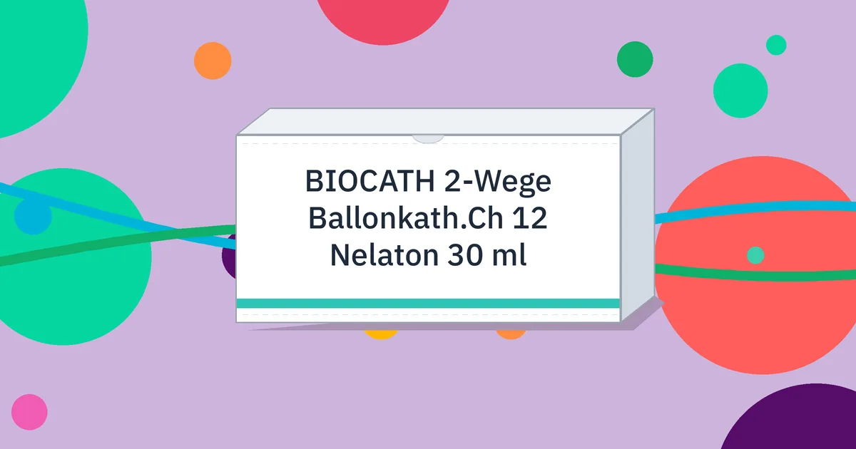 Symbolbild: Packung mit der Aufschrift BIOCATH 2-Wege Ballonkath.Ch 12 Nelaton 30 ml (PZN 04762356) – Verfügbarkeit und Bezug in Apotheken in Frankfurt am Main