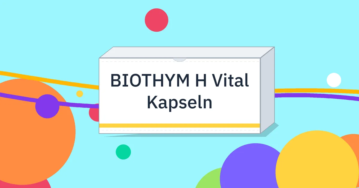 Symbolbild: Packung mit der Aufschrift BIOTHYM H Vital Kapseln (PZN 11160209) – Verfügbarkeit und Bezug in Apotheken in Frankfurt am Main