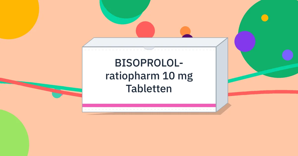Symbolbild: Packung mit der Aufschrift BISOPROLOL-ratiopharm 10 mg Tabletten (PZN 06866031) – Verfügbarkeit und Bezug in Apotheken in Frankfurt am Main